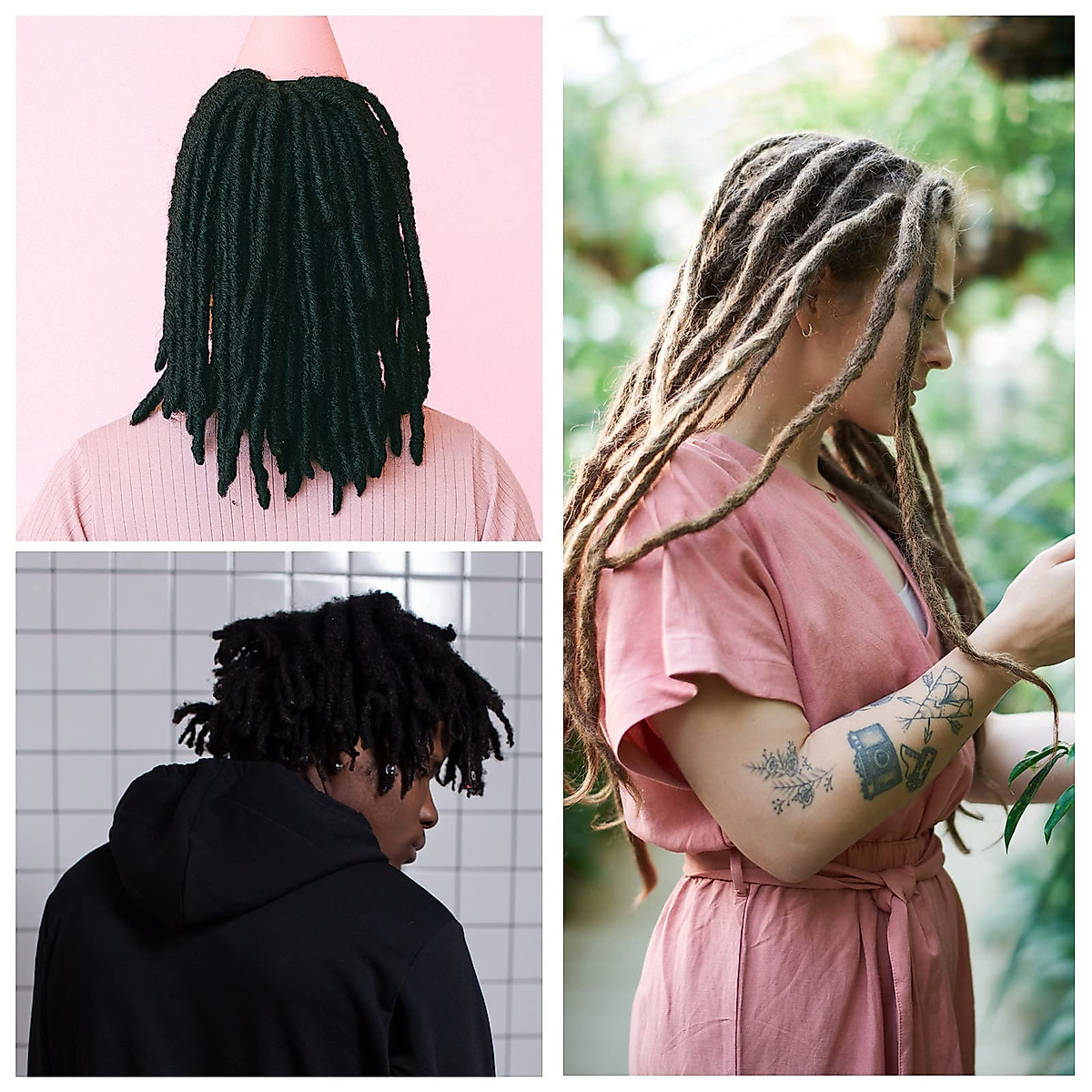 LDCREEE 3 Pieces Dreadlock Hook Tool, 3 Dreadlocks Crochet Hooks, Crochet Hook Needle for Hair Dreadlock Braid Craft 0.75mm 1 Hook, 2 Hooks, 3 Hooks (Wood color-3pcs)