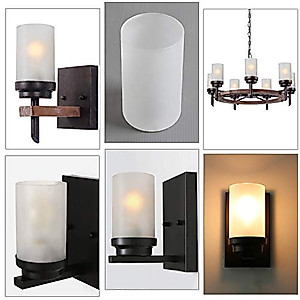 Eumyviv Clear Frosted Glass Lamp Shade, Accessory Glass Fixture Replacement Globe or Lampshade with 1-5/8-Inch Fitter Opening (A00013)