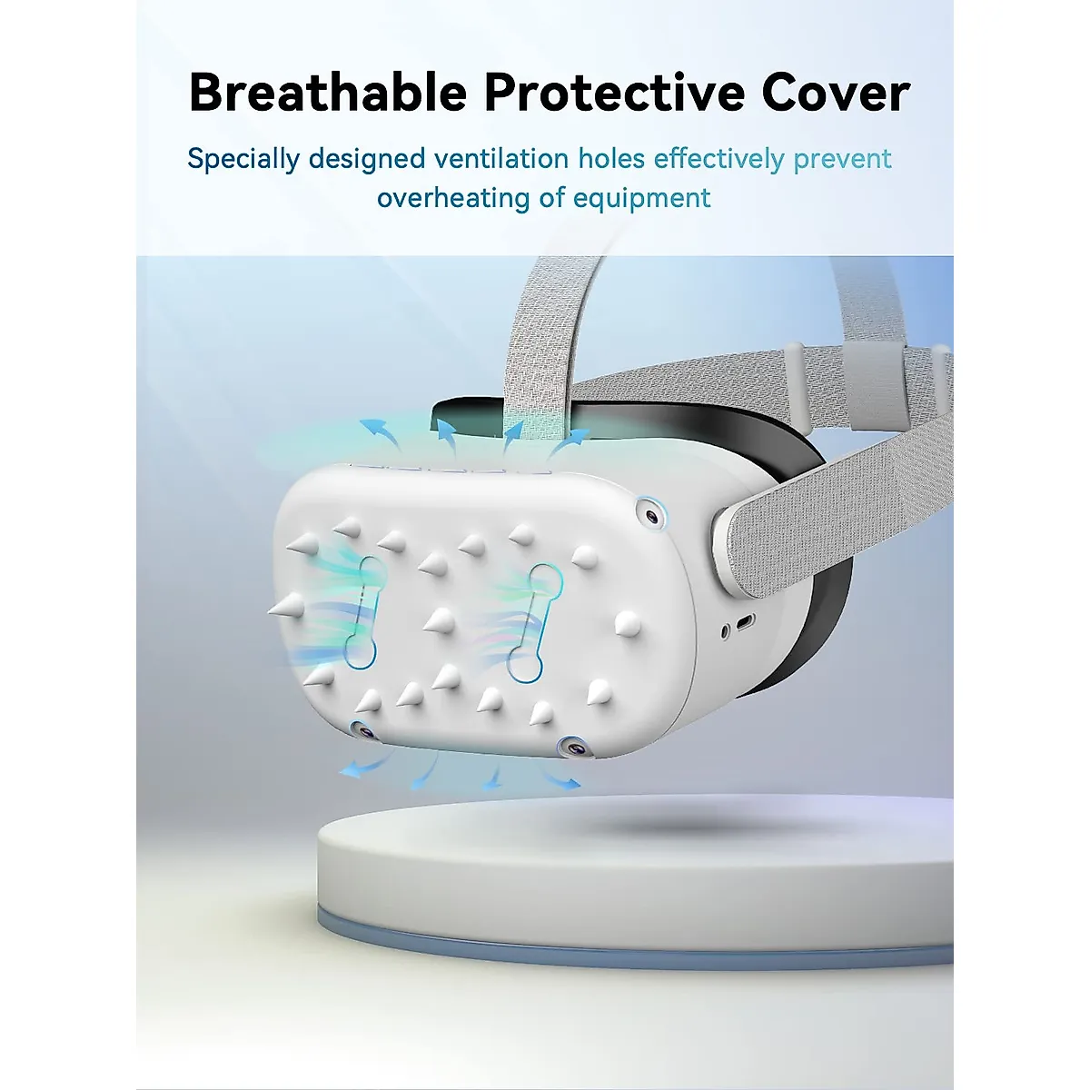 CNBEYOUNG VR Shell and Lens Cover for Quest 2, Front Protective Face Cover Protects Cameras and All Ports, Anti Scratch Dust Shock with Heat Dispersion Design