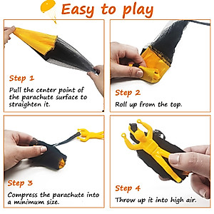 Dshengoo 10 Pcs Parachute Toy,Tangle Free Throwing Parachute Toys,Outdoor Toss It Up Flying Toys for Kids,5 Colors