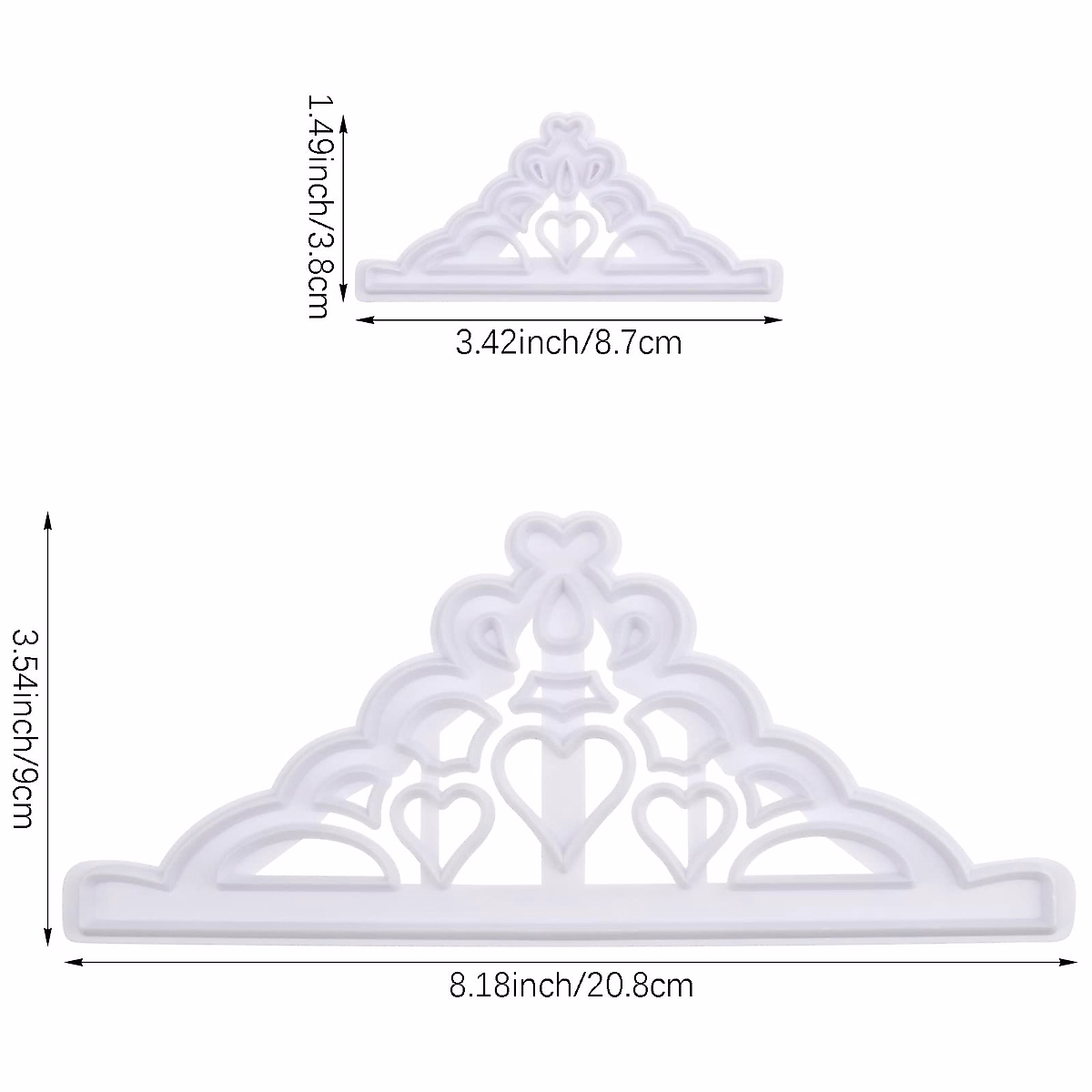 6 Pcs Crown Cookie Cutters Set Tiara Fondant Cutter Crown and Princess Crown Mold Cupcake Decorating Gumpaste Mould