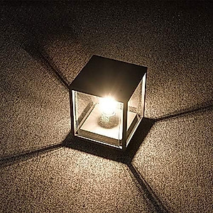 Post Light Outdoor Pillar Lamp, Outdoor Cast Aluminum IP44 Waterproof LED Post Fence Paveway Pathway Lamp for Garden,Street,Lawn Pathway,Driveway, Front/Back Door