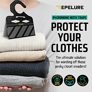 Repelure Premium Moth Traps for Clothes - Moth Traps with Pheromones - Strongest Luring and Stickiest Closet Moth Traps - Clothing Moth Traps - Moth Killer Indoor Moth Repellent for Closets (6 Pack)
