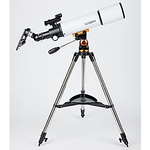 Scopex 80mm Telescope for Adults Astronomy, Kids 8-12 Plus, Smartphone Adapter, Carrying Case.