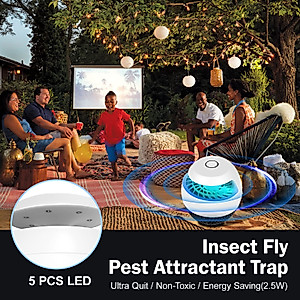 Hodiax Nap n Trap! Mini Indoor Mosquito Killer, Insects and Fly Trap with USB Power Cord, Desktop Small Non Zapper for Pest Control with LED Night Light (2 Pack)