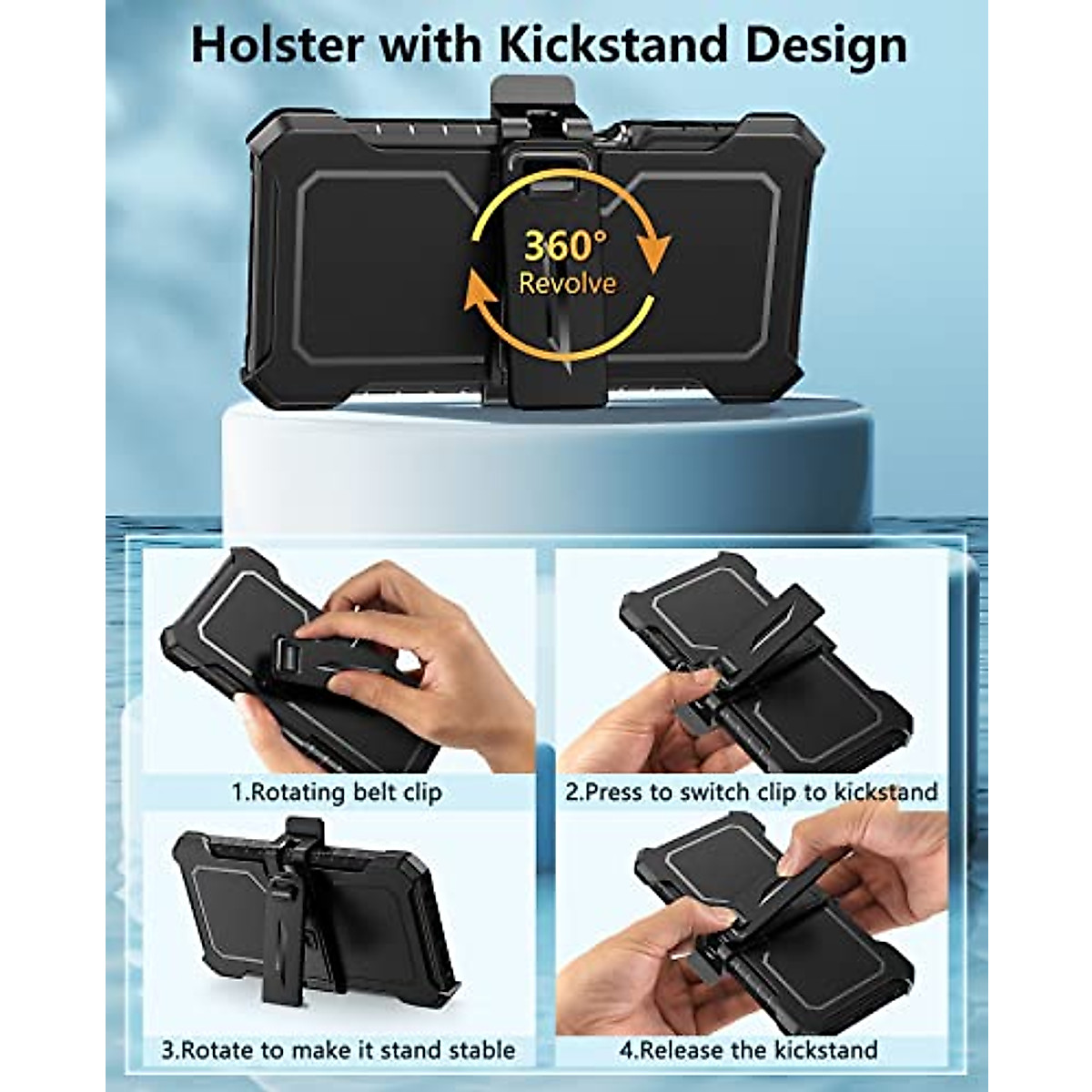 SOiOS for Samsung Galaxy A03s Case: Military Grade Drop Proof Protection Cell Phone Holster Cover | Heavy Duty Protective Rugged Cases with Kickstand | Durable Matte Textured Shockproof TPU Protector