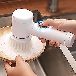 Sentmoon Clearance Cordless Electric Cleaning Brush, Electric Spin Scrub-BER with 5 Brush Heads, Power Scrub-BER, Rechargeable Cleaning Tools for Bathroom Wall Kitchen Tile Window Sink