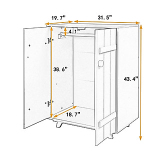 Wooden Kids Wardrobe with Hanging Rod, Cute Design Wardrobe Cabinet with 2 Doors, Storage Armoires Clothes Hanging Storage Rack for Boys Girls Kids' Room,Gray