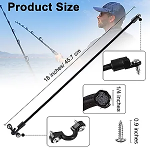 4 Pieces Rod Strap Holder Deck Mount Connector Mount Rod Strap Hold Down for Boat Kayak Boat Fishing(18 Inch)