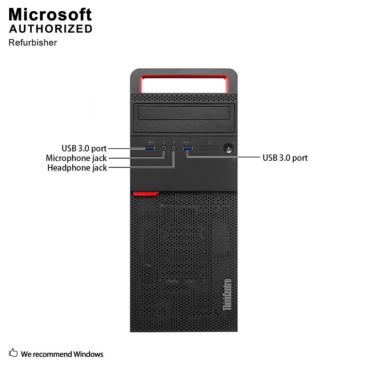 Lenovo ThinkCentre Tower Desktop PC Computer Workstation, Intel Quad Core i5-6400 up to 3.3GHz, 16G DDR4, 512G SSD, DVD, USB 3.0, VGA, DP, Mouse, Keyboard, Windows 10 Pro 64 Bit (Renewed)