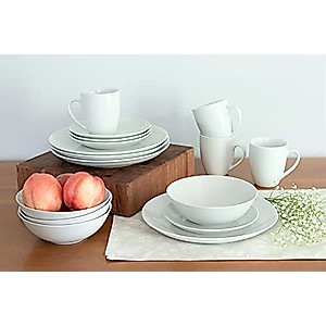 10 Strawberry Street Simply Coupe 16 Piece Dinnerware Set, White - SM-1600-CP-SW