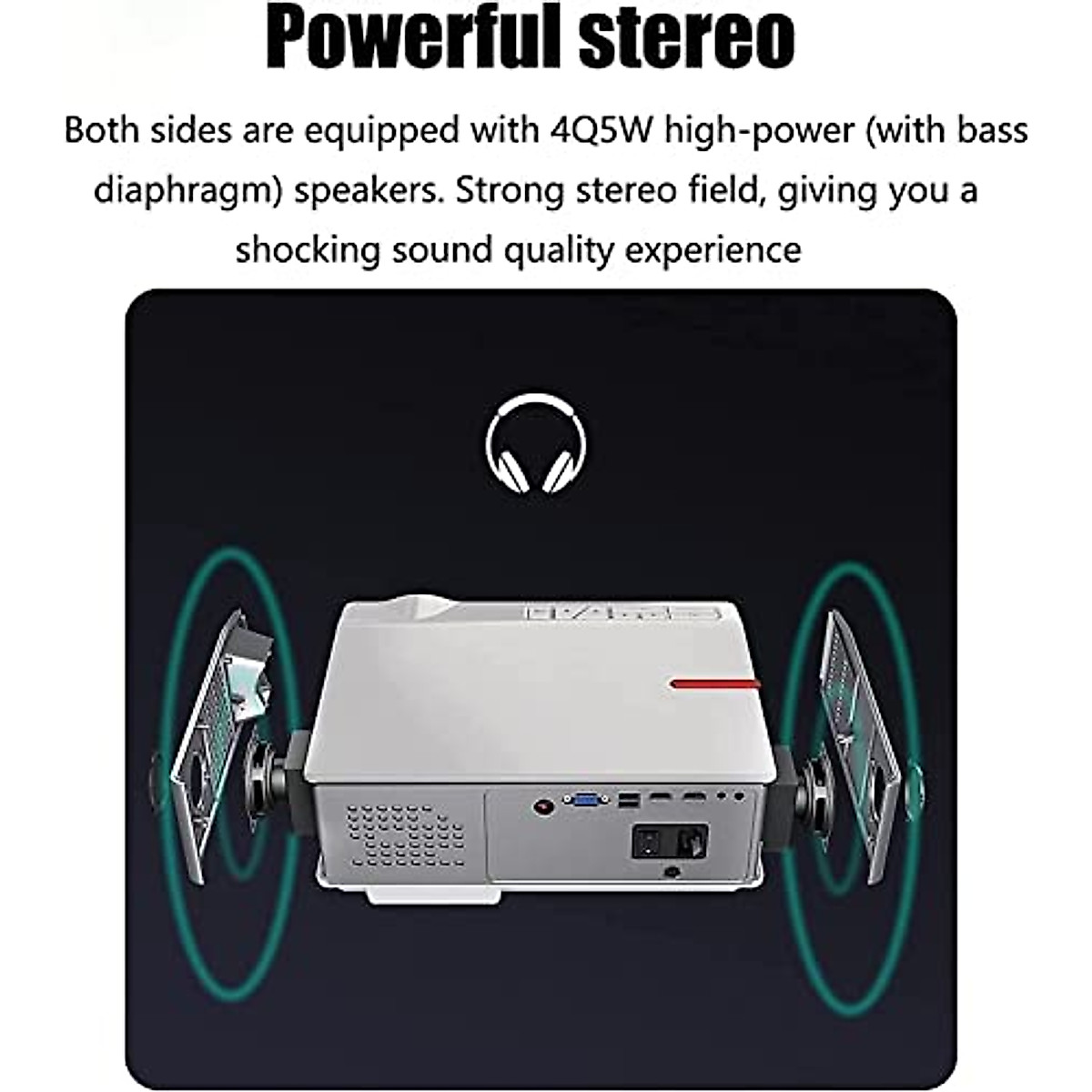 ONOTEC WiFi Mini Projector 4000L Full HD 1080P and 250" Supported, Portable Wireless Mirroring Projector for iOS/Android/TV Stick/PS4/PC Home & Outdoor