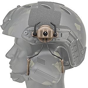 Simways Arc Rail Adaptor Tactical Helmet Rail Suspension Headset Bracket Ear Muff (Tan)