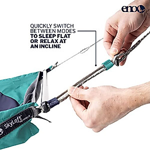 ENO, Eagles Nest Outfitters Skyloft Hammock with Flat and Recline Mode, Seafoam/Navy