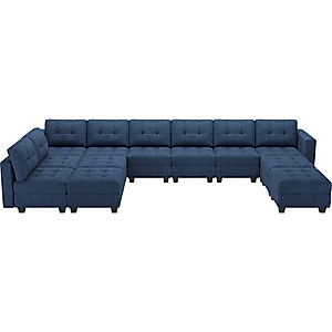 Belffin Modular Sectional Sofa Couch Oversied U Shaped Sofa Set with Storage Seats Convertible Sectional Sleeper Sofa with Reversible Chaise Blue