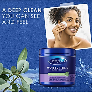Noxzema Classic Clean Original Deep Cleansing Cream for Soft & Smooth Skin – Real Eucalytpus Extract Noxzema Moisturizing Cleansing Cream Face Wash, 12 Oz Ea (Pack of 4)