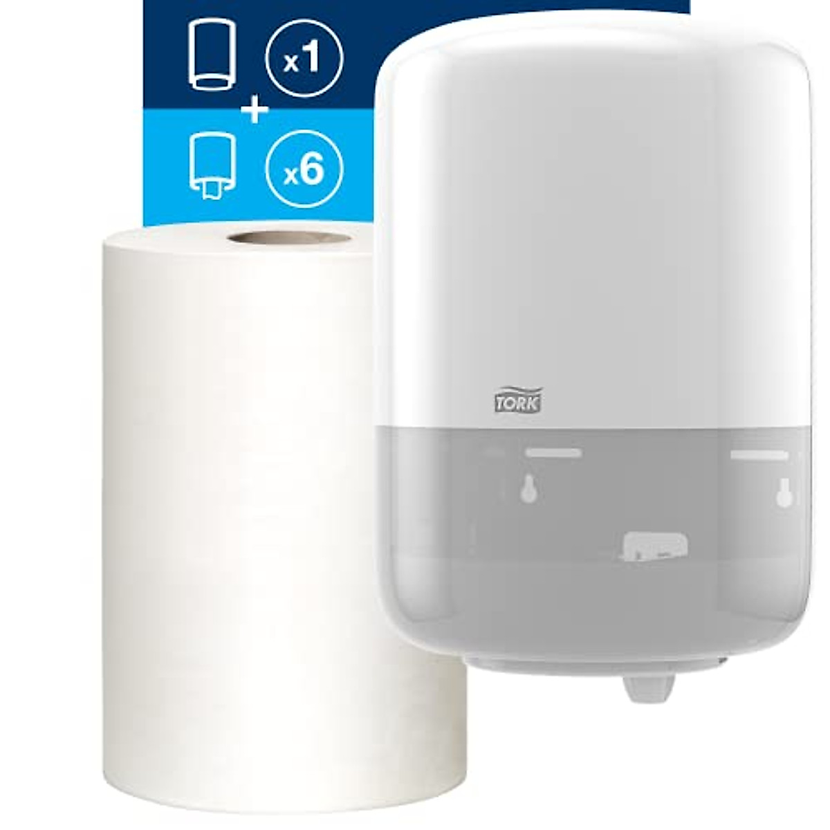 Tork Centerfeed Wall Mounted Dispenser White - M2 + Refill - Soft Centerfeed Hand Towel, Recycled, 6 x 600 Towels