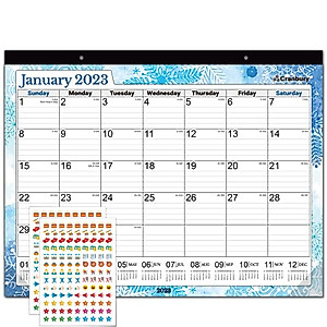 CRANBURY Large Deskpad Calendar 2023 - (Seasons) 17x22", Big 2023 Calendar 22x17, Large Desk Calendar or Wall Calendar, Colorful Monthly Designs, Includes Stickers