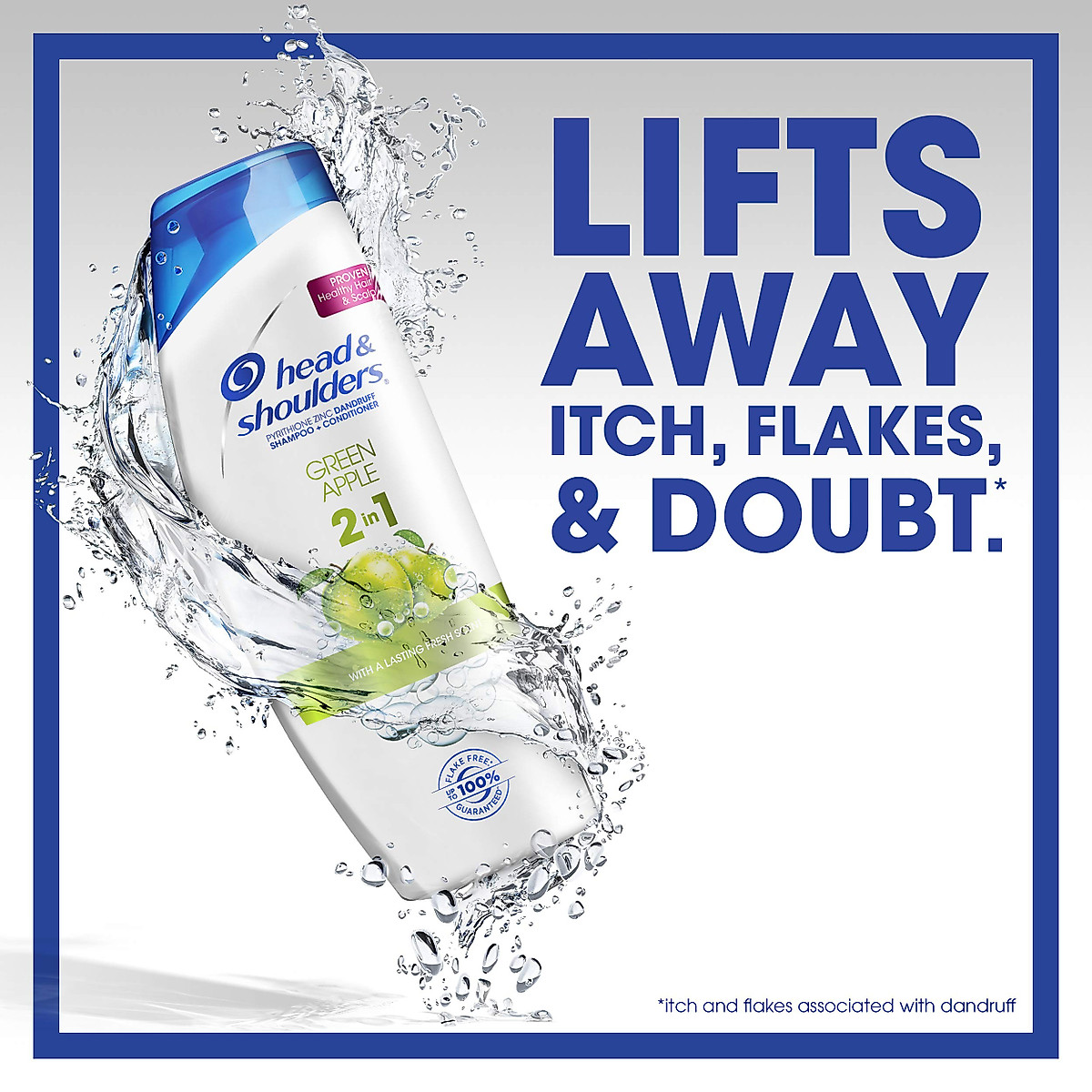 Head and Shoulders Green Apple Anti-Dandruff 2 in 1 Shampoo and Conditioner, 23.7 fl oz