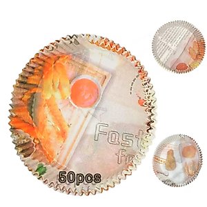 SHIFULAI Air Fryer Liners Disposable – 50 Pcs Parchment Paper for Baking, Keeps Oven, Microwave Clean – Non-stick Food Grade Air fryer Liners 6.3” Inch Round Baking Paper - Papel Para Air Fryer