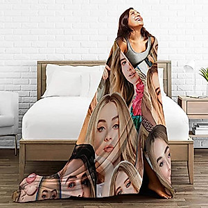 Sabrina Carpenter Collage Throws Blanket, Super Soft Fleece Blanket for Sofa Couch Bed All Season for Adults Children