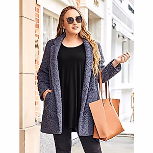 LARACE 3/4 Sleeve Shirts for Women Plus Size Tunic Dressy Top Loose Fit Flare T-Shirt (4X, Black)
