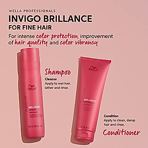 Wella Professionals Invigo Brilliance Shampoo & Conditioner Set, Color Protection & Color Vibrancy for Fine/Normal Hair