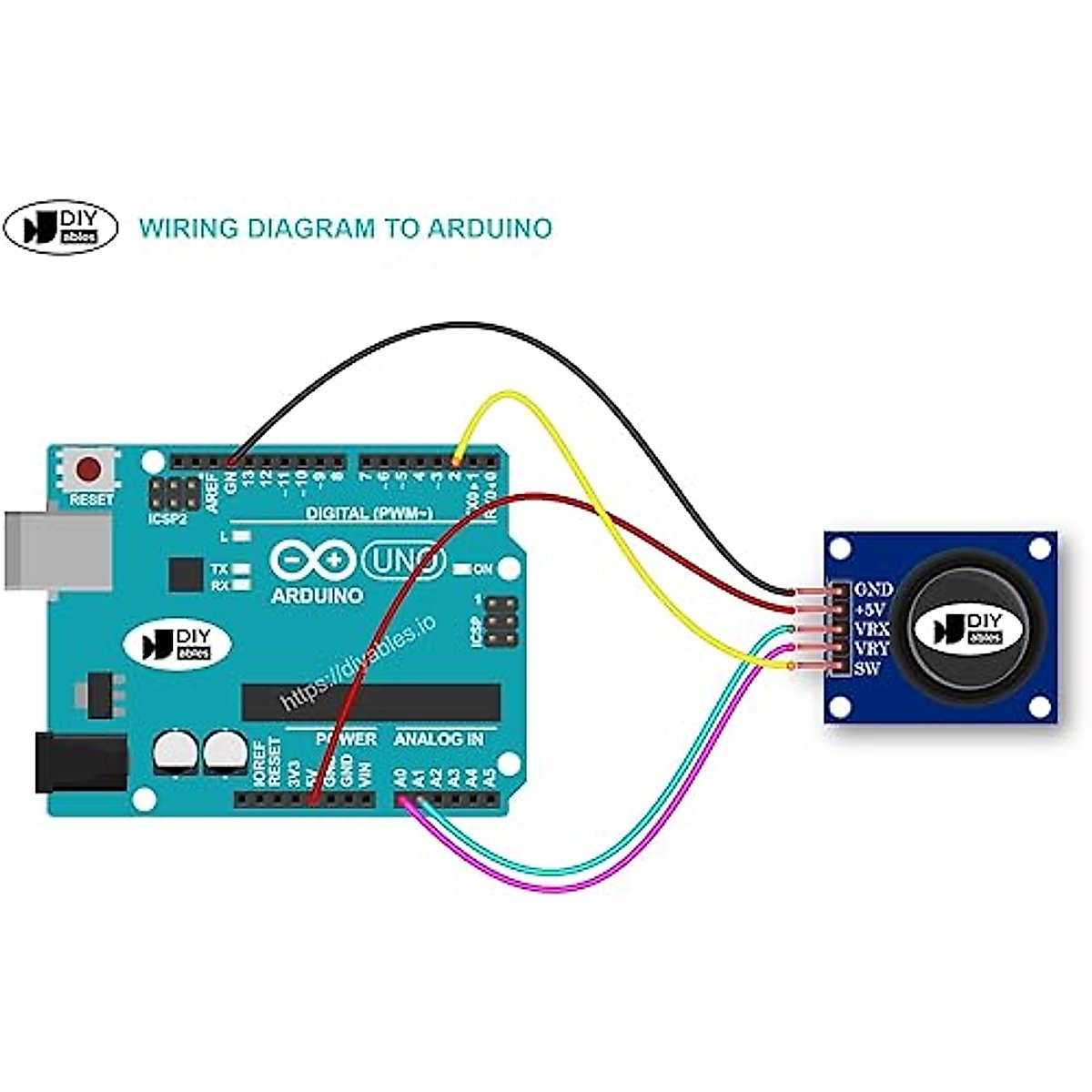 DIYables Joystick for Arduino, ESP32, ESP8266, Raspberry Pi, 4 pieces
