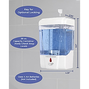 Automatic Wall Mounted Soap Dispenser for Bathroom (2-Pack White), Commercial Hand Soap Dispenser Wall Mount, Touchless Hand Sanitizer Dispenser, (Dispensador de Jabon de Bano Automatico) by EnBath