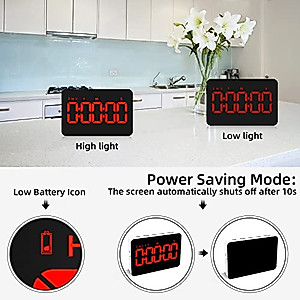 PERSUPER Digital Timer Kitchen Timer Count Down Up Rechargeble Kitchen Gadgets Vibration Mode Adjustable Volume and Brightness LED Display Time Management for Cook, Desk, Kids Adults Study Teaching