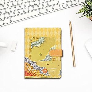 DEPILA 3 pcs Leather Small Stationery Stamping Writers Button Notepads Notebook Natural Note Writing Hardcover Account Memo Multipurpose Notepad Office Journal Plan School Subject Travel Note pad ( Co