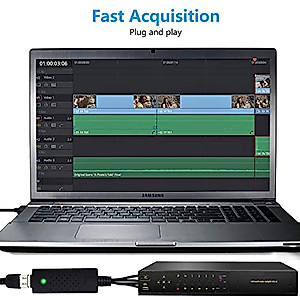 TCRAYCH USB Audio Video Converter, VHS to Digital Converter, Video Capture Card Digitize from Analog Video VCR VHS DVD, for Windows 7 8 10
