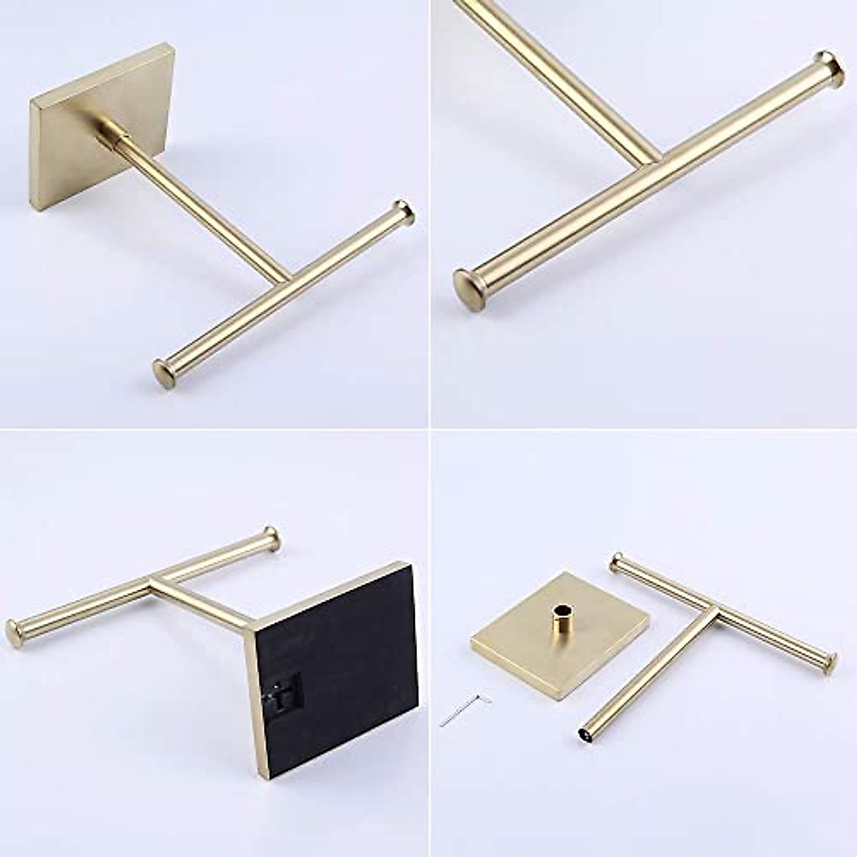 kimzcn Modern Free Standing Countertop Towel Ring SUS 304 Stainless Steel Hand Towel Holder Tree Rack Brushed PVD Zirconium Gold