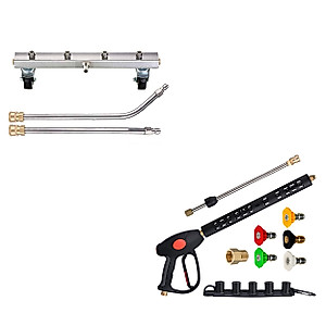M MINGLE Pressure Washer Undercarriage Cleaner, with 45 Degree Angled Wand，Replacement Pressure Washer Gun with Extension Wand
