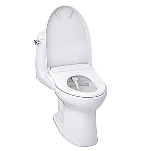 TOTO WASHLET+ UltraMax II 1G One-Piece Elongated 1.0 GPF Toilet and WASHLET+ S7A Contemporary Bidet Seat, Cotton White - MW6044736CUFG#01