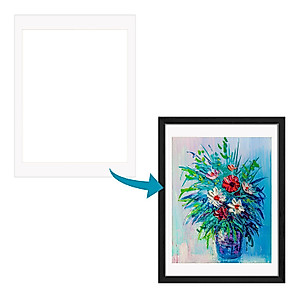ZBEIVAN 18x24 White Picture Mats for 16x20 Pictures with Core Bevel Cut Frame Mattes - Pack of 12