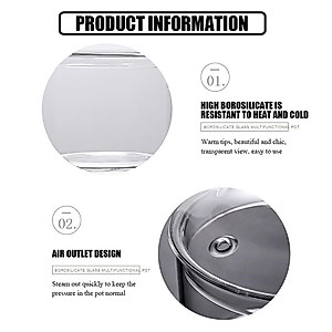 Glass Cooking Pot, 1.5L/50 OZ Glass Saucepan with Cover, Transparent Heat Resistant High Borosilicate Glass Stovetop Pot and Pan with Lid, Easy Grip Handles, Safe for Pasta Noodle (50OZ/1.5L)