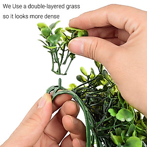 DearHouse 12 Pieces 20"x 20" Artificial Boxwood Panels Topiary Hedge Plant, Privacy Hedge Screen UV Protected Suitable for Outdoor, Indoor, Garden, Fence, Backyard and Decor