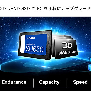 ADATA SU650 480GB 3D-NAND 2.5" SATA III High Speed Read Up to 520MB/S Internal SSD (ASU650SS-480GT-R)