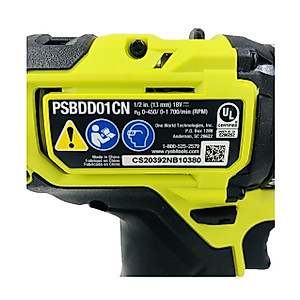 tectronics Ryobi ONE+ HP 18V Cordless Compact Brushless 12 inch DrillDriver PSBDD01 (TOOL ONLY- Battery and Charger NOT included) (Renewed)