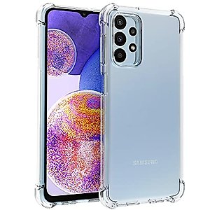 Osophter for Samsung Galaxy A23 5G Case: Clear Transparent Reinforced Corners TPU Shock-Absorption Flexible Cell Cover for Samsung Galaxy A23 5G/4G Phone Case(Clear)