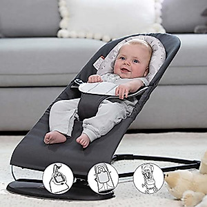 Boppy Head Support Noggin Nest, Gray Elephant Plaid, For 3- or 5-point Harness Systems, Helps Prop Baby’s Head In Bouncers, Strollers And Swings, 0-4 months