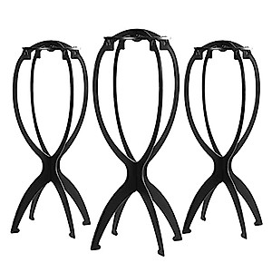 Dreamlover Wig Head Stand for Multiple Wigs, Black, 3 Packs