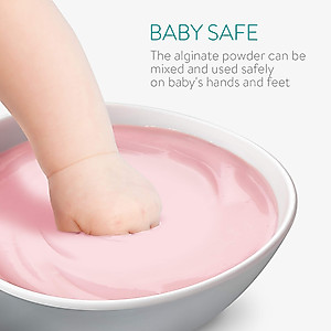 Navaris Baby Hand and Foot Casting Kit - Molding and Plaster Materials for 3D Casts - Includes 2 Packs Alginate Powder and 2 Packs Plaster Powder