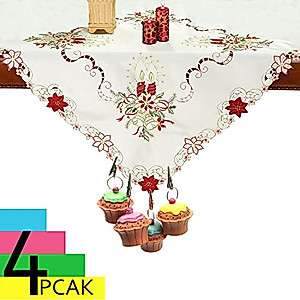 KEISSCO Cup Cake Tablecloth Weights Cute Table Clip Clamps Table Cover Weights for Outdoor Garden Party Picnic, Set of 4