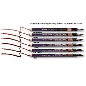 Kevyn Aucoin Unforgettable Lip Definer, Divine: Long-wearing makeup lip definer. Water-resistant, defined tip accentuates lips. Blend-able. Dual-ended pencil and brush. All skin tones and types.