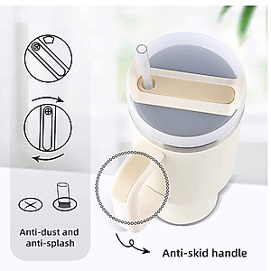 Budget Friendly Quencher Stainless Steel Reusable Vacuum Insulated 40 oz Tumbler with Leak Resistant Lid, Handle and Straw for Water, Iced Tea or Coffee… (Rose Quartz)