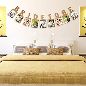 Tatuo Bridal to Be Photo Banner Bride Bunting for Wedding Decoration and Bridal Shower Party Supply (Brown)