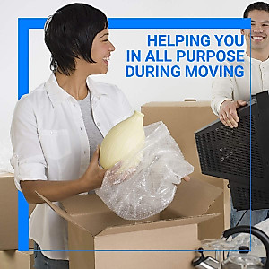 Bubble Cushioning Wrap Rolls, 3/16" x 12" x 15' ft Total, Perforated Every 12" for Packaging, Shipping, Mailing