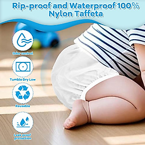 Dappi Waterproof 100% Nylon Diaper Pants, White, Small (2 Count)